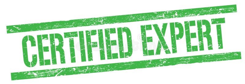 CERTIFIED EXPERT Text on Green Grungy Rectangle Stamp Stock ...
