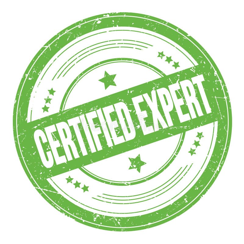 CERTIFIED EXPERT Text on Green Round Grungy Stamp Stock Illustration ...