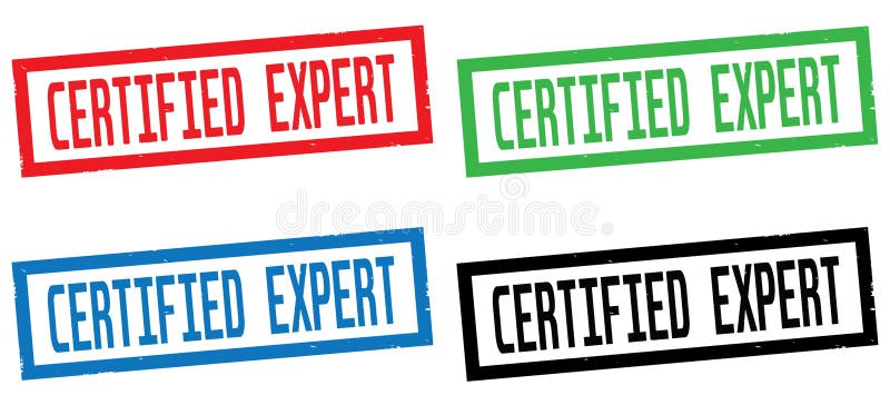 CERTIFIED EXPERT Text, on Rectangle Border Stamp Sign. Stock ...