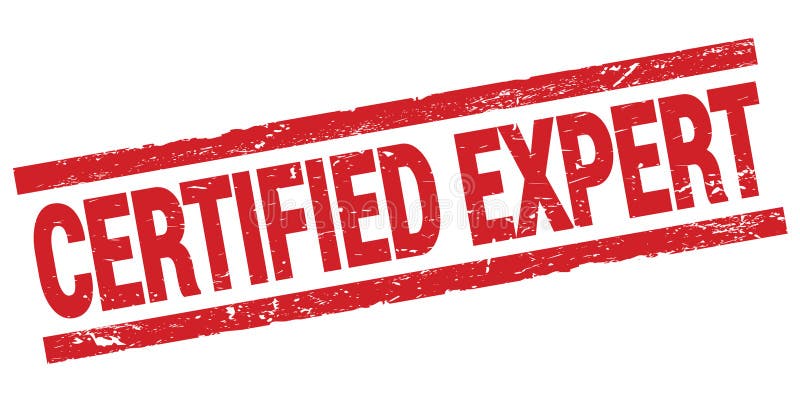 CERTIFIED EXPERT Text on Red Rectangle Stamp Sign Stock Illustration ...