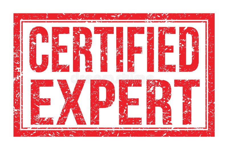 CERTIFIED EXPERT, Words on Red Rectangle Stamp Sign Stock Illustration ...