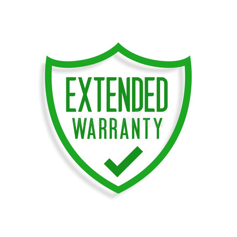 Certified Extended Warranty Safety Label with Shield Badge Stock ...