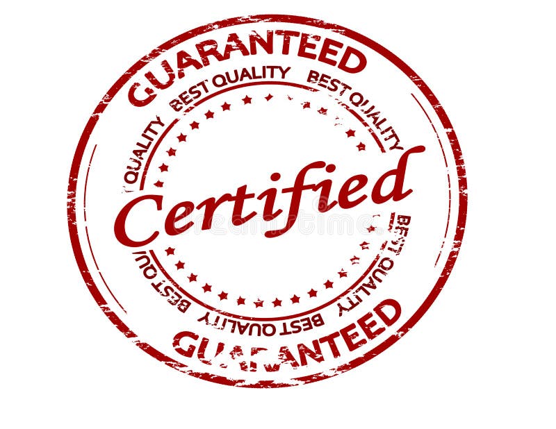 Stamp with Text Certified Guaranteed Stock Illustration - Illustration ...