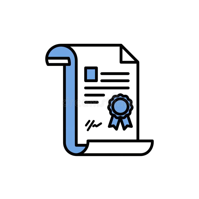 Certified Historical Scroll Document Icon with Trustworthy Official ...
