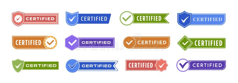 Certified Label Template. Badge with Check Mark Icon, Certification Tag ...