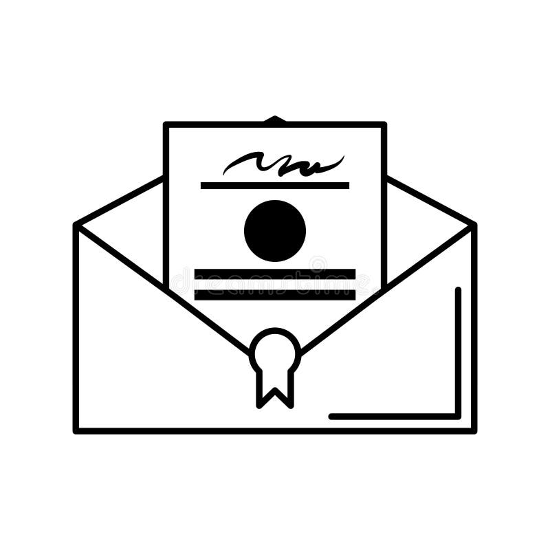 Certified Mail Envelope Isolated Icon Stock Vector - Illustration of ...