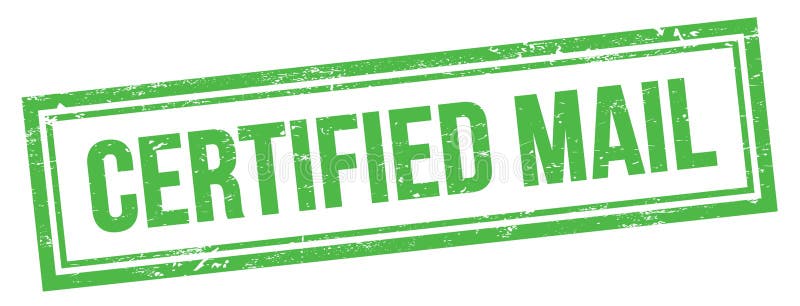 CERTIFIED MAIL Text on Green Grungy Vintage Stamp Stock Illustration ...