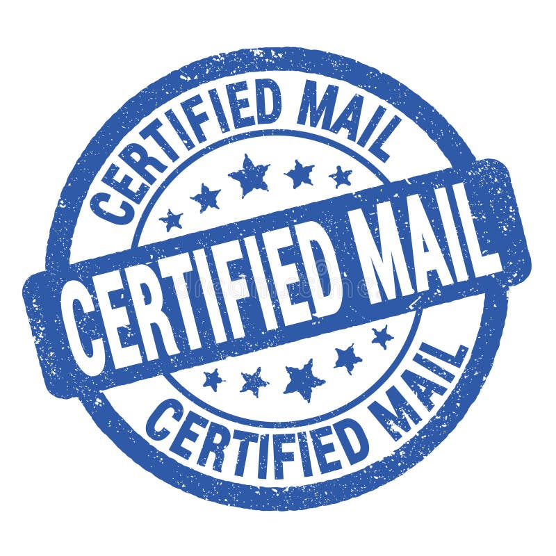 CERTIFIED MAIL Text on Black Red Sticker Stamp Stock Illustration ...