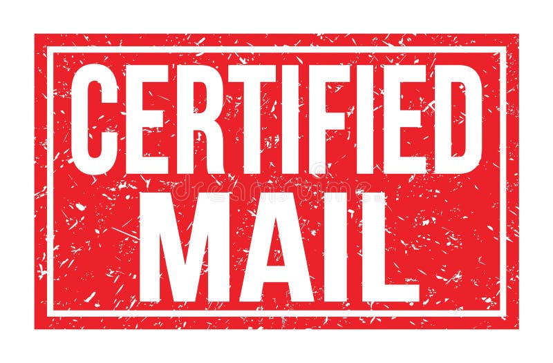 CERTIFIED MAIL, Words on Red Rectangle Stamp Sign Stock Illustration ...