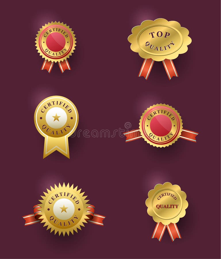 Certified quality labels stock vector. Illustration of classic - 39342571