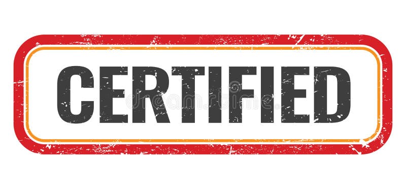 CERTIFIED Red Black Rectangle Stamp Stock Illustration - Illustration ...