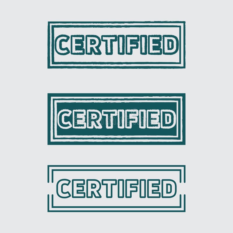 Certified Rubber Stamp Set Grunge Red Black Badge with Certified Text ...