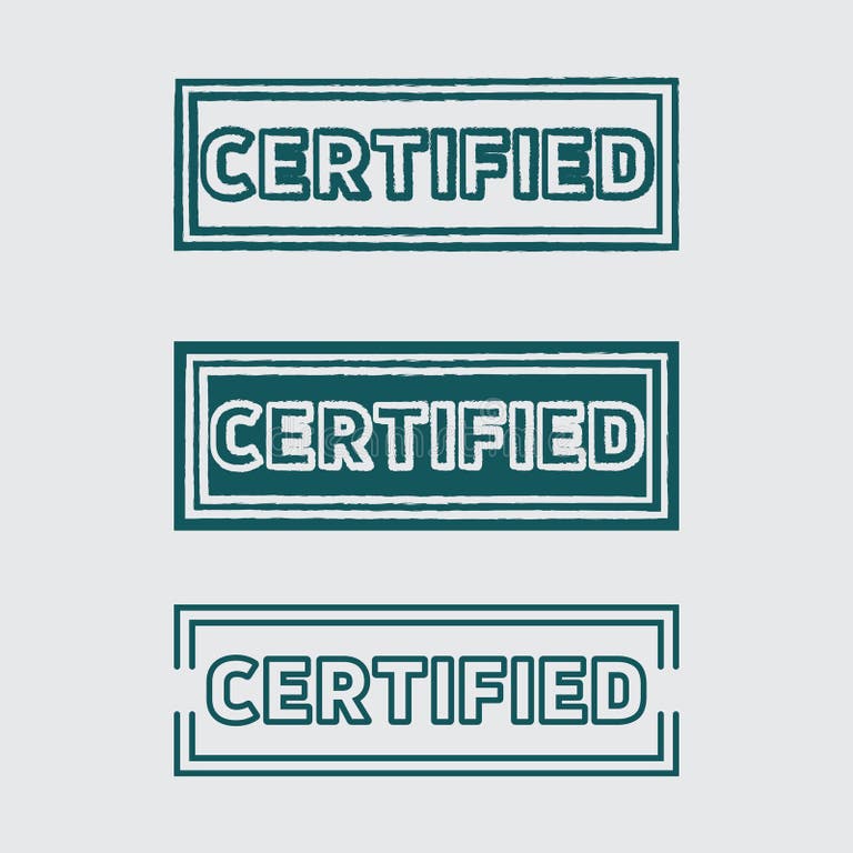 Certified Rubber Stamp Set Grunge Red Black Badge with Certified Text ...