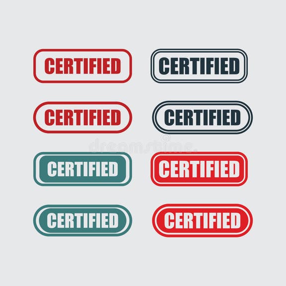 Certified Rubber Stamp Set Grunge Red Black Badge with Certified Text ...