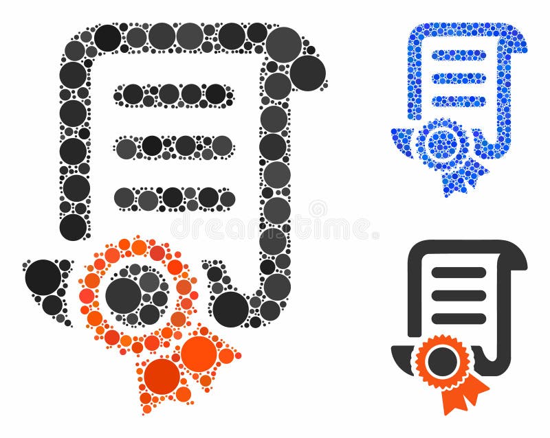 Certified Scroll Document Mosaic Icon of Circles Stock Illustration ...