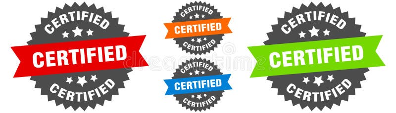 Certified Sign. Round Ribbon Label Set. Seal Stock Vector ...
