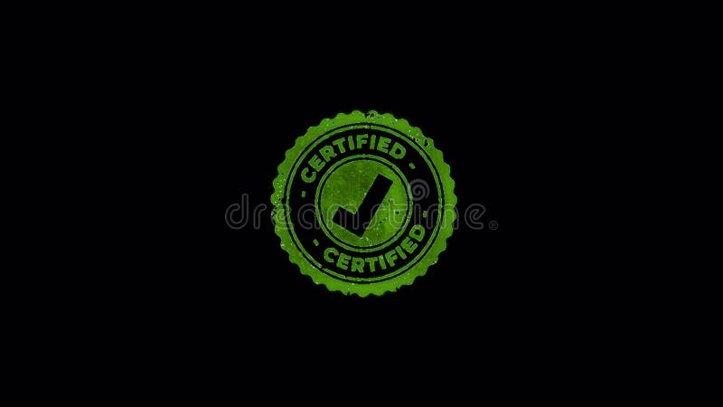 Certified Stamp Animation. Certified Text Label Stamp with Checklist ...