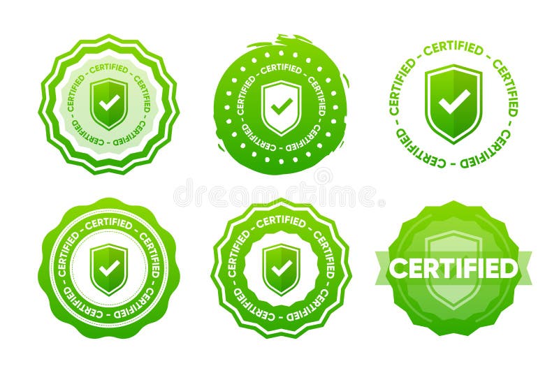 Certified Stamp, Seal Collection. Green Seal of Origin and Quality ...