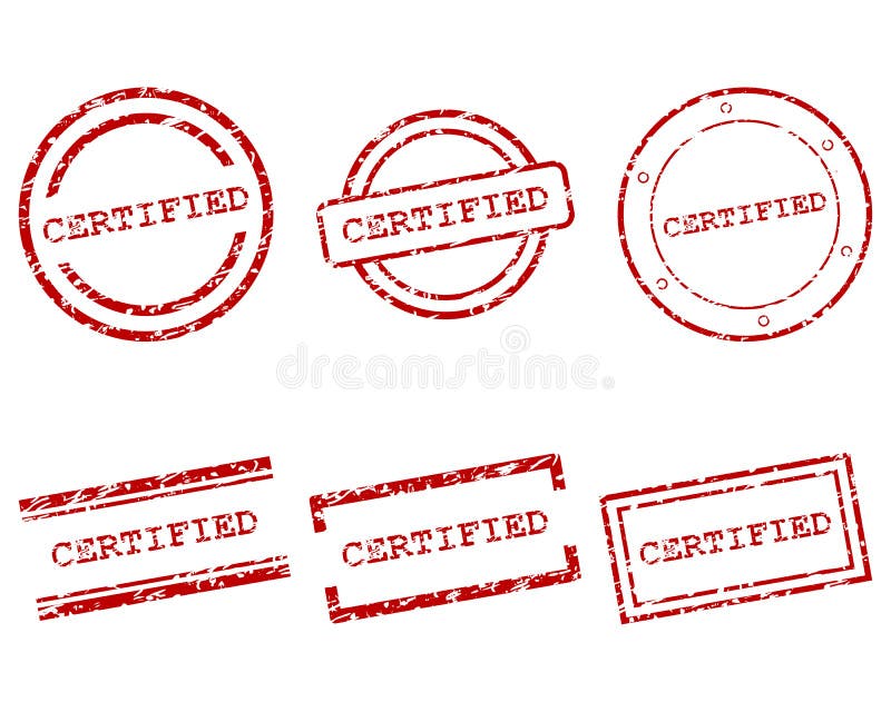 Certified stamps stock vector. Illustration of button - 107808340