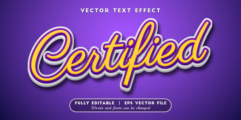 Text Effects 3D Certified, Editable Text Style Stock Vector ...