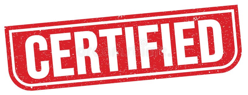 CERTIFIED Text Written on Red Stamp Sign Stock Illustration ...