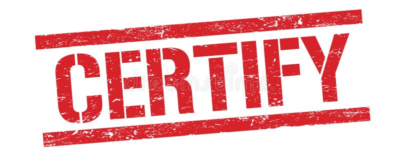 CERTIFY Text on Red Vintage Lines Stamp Stock Illustration ...
