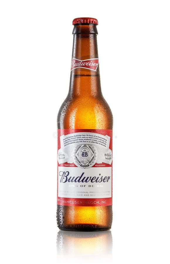 LATAS DE CERVEZA DE BUDWEISER EN BANDEJA Imagen editorial - Imagen de ...