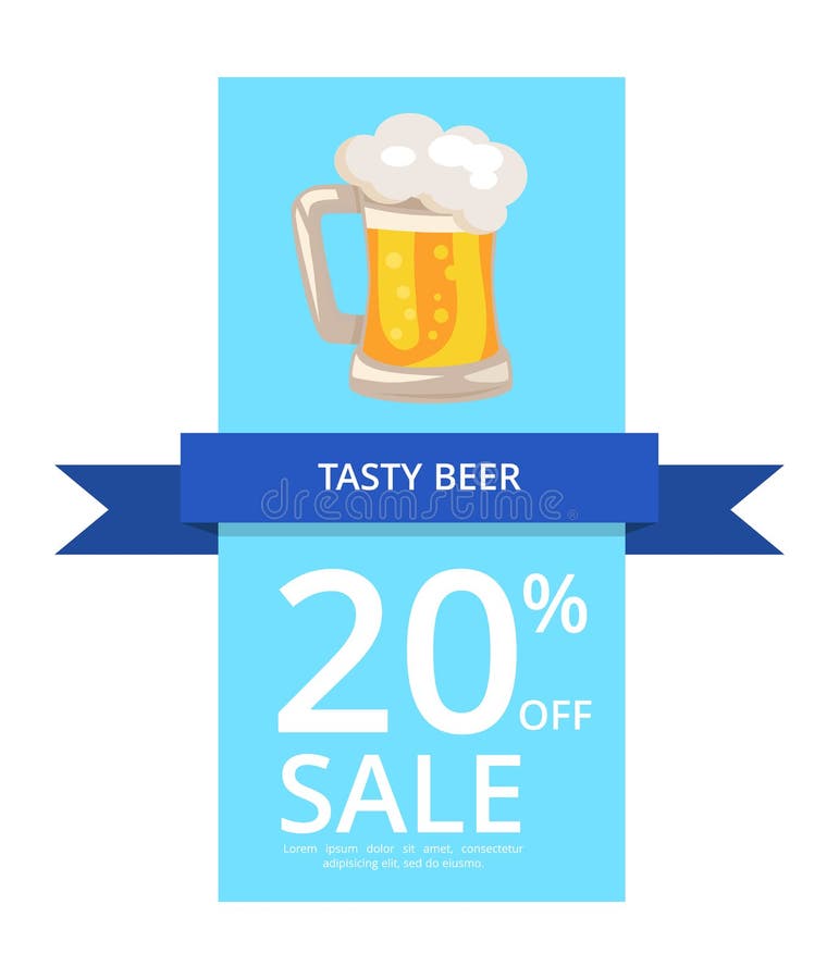 Cerveza Sabrosa 20 De La Venta En El Ejemplo Del Vector Ilustración del ...