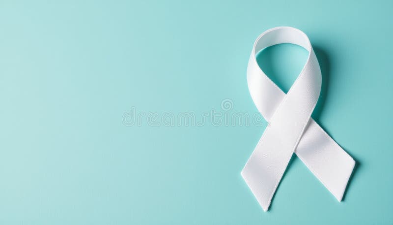 Cervical Cancer Ribbon on Teal Background, Awareness and Support Stock ...