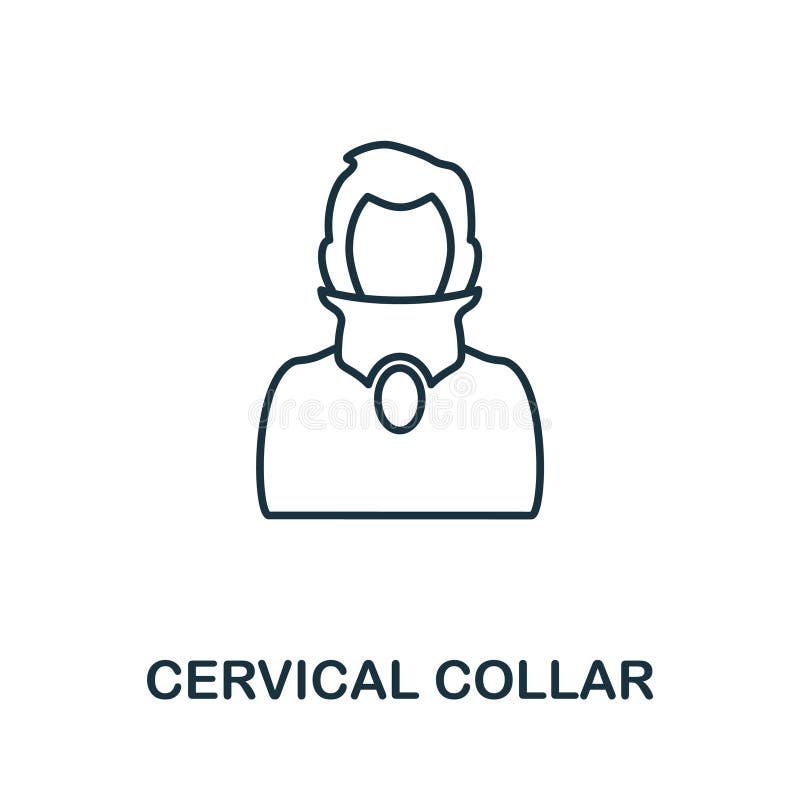 Cervical Collar Line Icon. Monochrome Simple Cervical Collar Outline ...