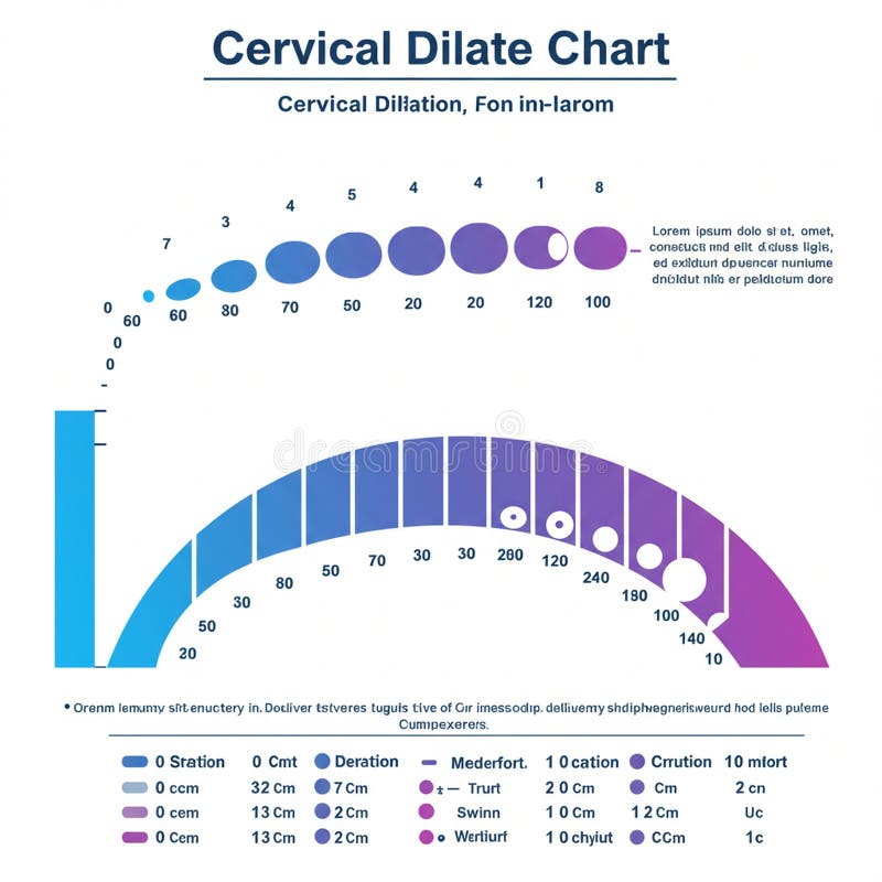 Cervical Dilation Chart Illustrating Stages of Dilation Using Circles ...