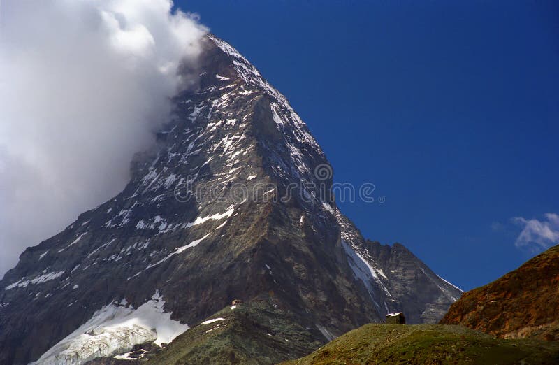 Cervin stock image. Image of adventure, cloud, mountaineering - 960937