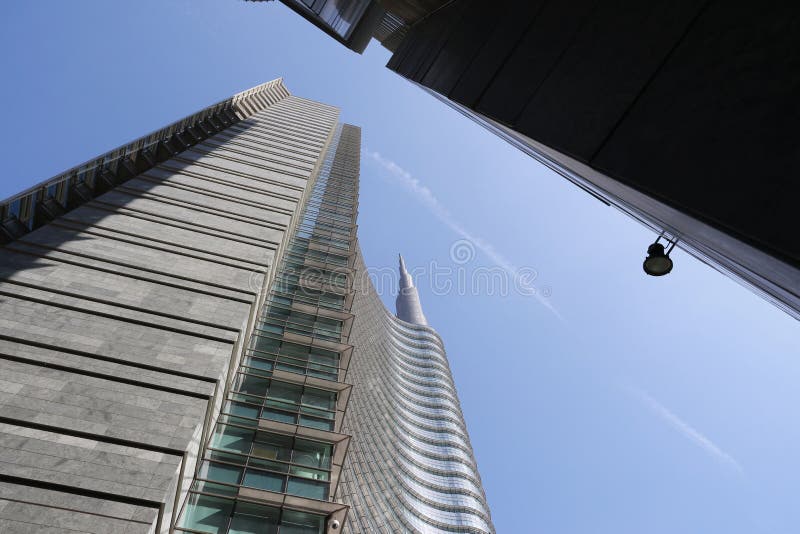 Cesar pelli tower in Milan stock photo. Image of architecture - 53040294