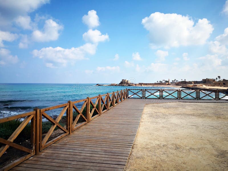 Cesarea Harbour stock photo. Image of caesarea, national - 155054552