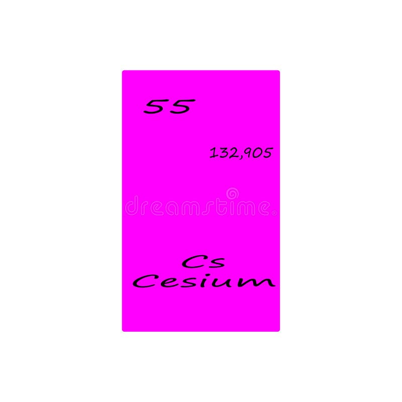 Cesium Element Icon. Fifty Five Number. One Hundred Thirty Two Mass ...