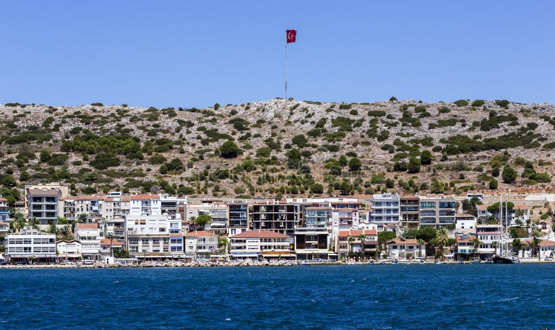 Cesme stock image. Image of turkish, coastal, house, houses - 76505839