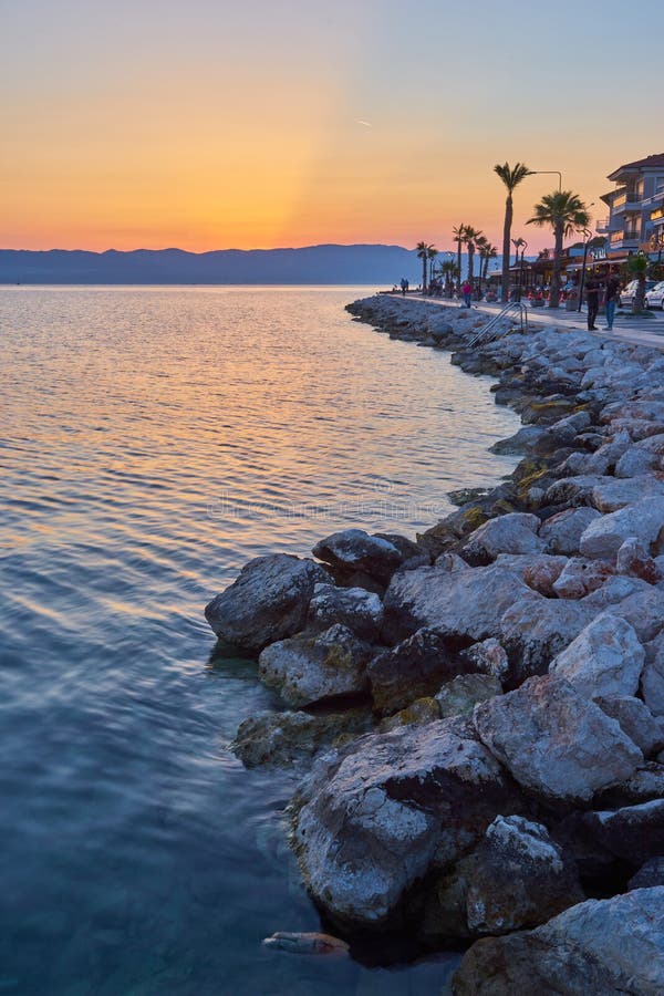 CESME -TURKEY - APRIL 25, 2018: Night View of the Marina in Cesme ...