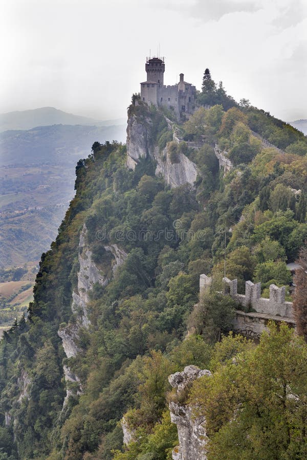 Cesta Fortress Watch Tower in San Marino. Stock Photo - Image of ...