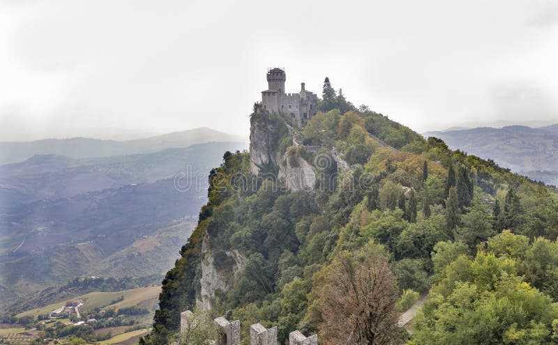 Cesta Tower, One of Three Fortress in San Marino. Stock Image - Image ...