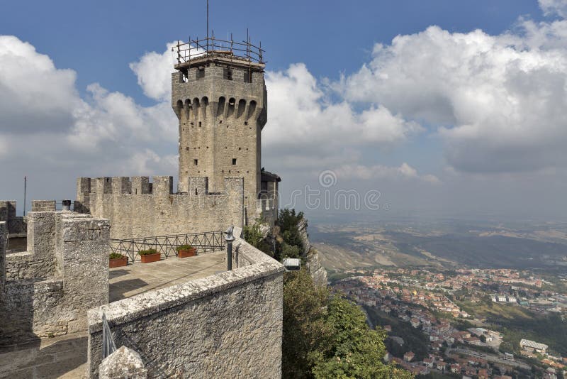Cesta Tower, One of Three Fortress in San Marino. Stock Photo - Image ...