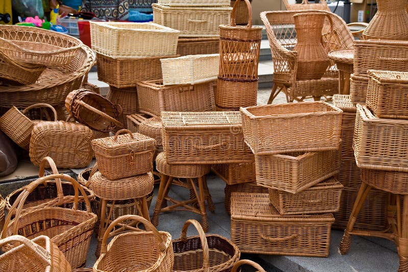 Cestas de vime imagem de stock. Imagem de cestas, cesta - 4547599