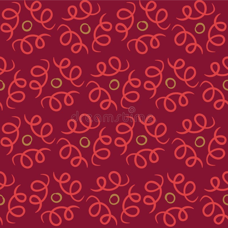 Red Swirly Pattern with Gold Stock Illustration - Illustration of ...