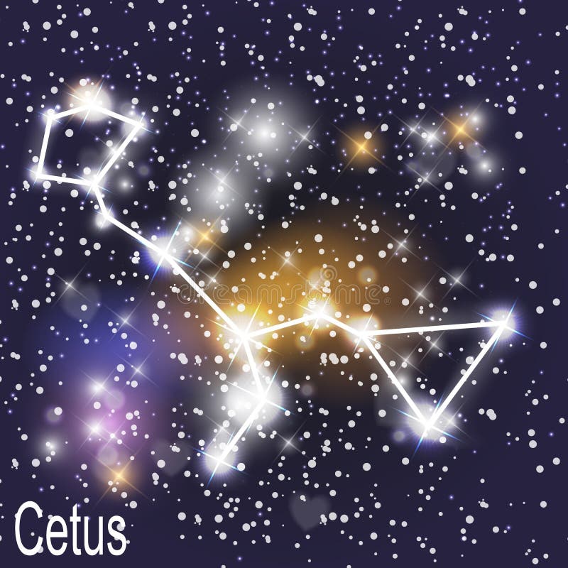 Cetus Constellation with Beautiful Bright Stars on the Background of ...