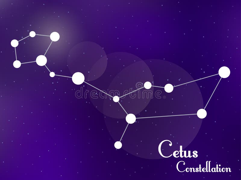 Cetus Constellation. Starry Night Sky. Cluster of Stars, Galaxy. Deep ...