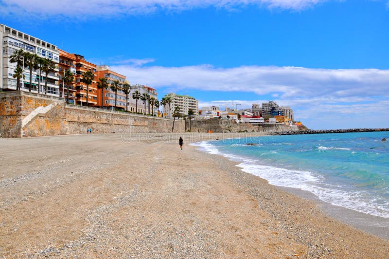 Plage Ceuta photo stock. Image du afrique, espagne, jour - 6258936