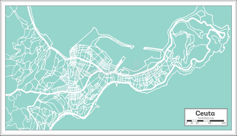 Outline Map Of Ceuta, Spanish Autonomous City On The North Coast Stock ...