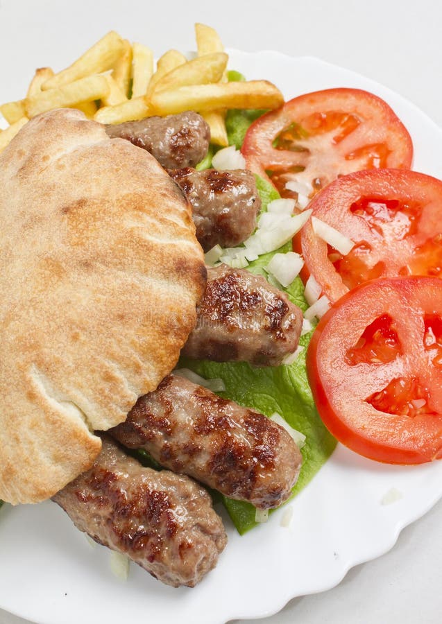 Cevapi stock image. Image of healthy, leaf, kebab, fried - 40317231