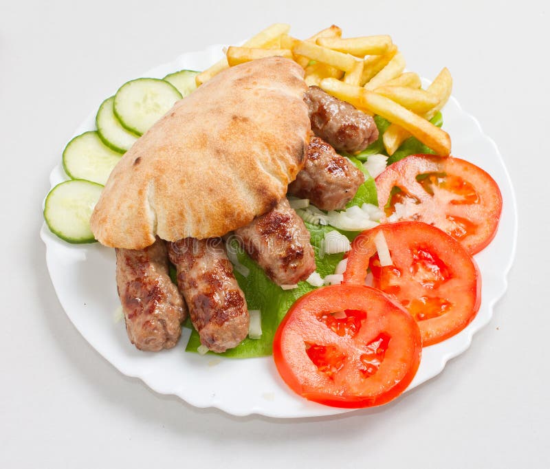 Cevapi stock photo. Image of appetizing, leaves, lettuce - 40317454