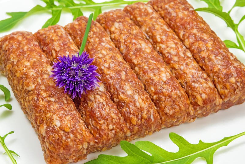 Cevapi, raw stock photo. Image of chive, minced, roll - 40755506