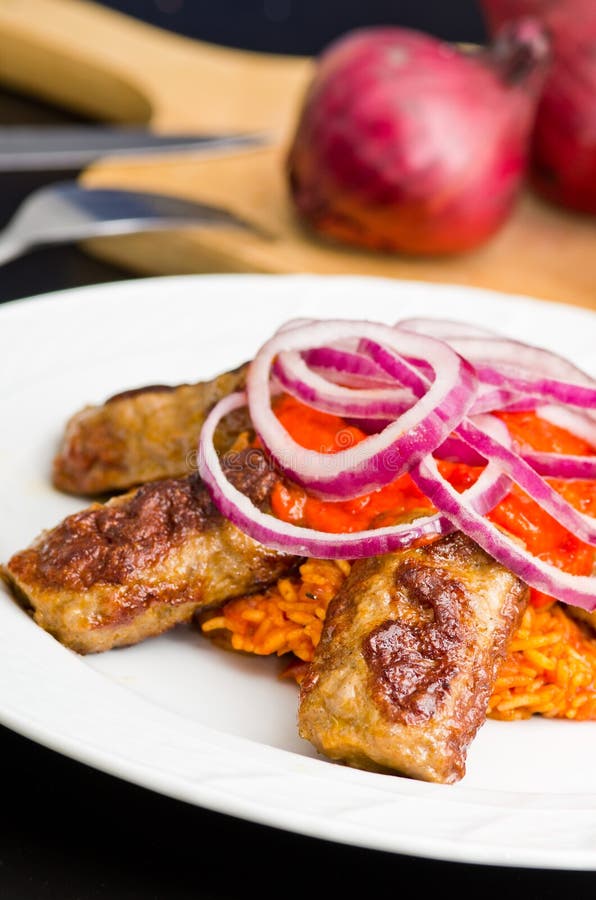 Cevapcici with Ajvar in the Grilled Roll Stock Image - Image of closeup ...